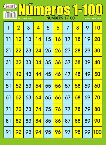 FON334 *Números 1-100 Pares e Impares* (45×60 cm.) – Mayoreo Didáctico